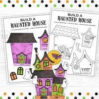 Halloween Paper House Coloring Set, 3D Haunted House, Spooky Paper ...