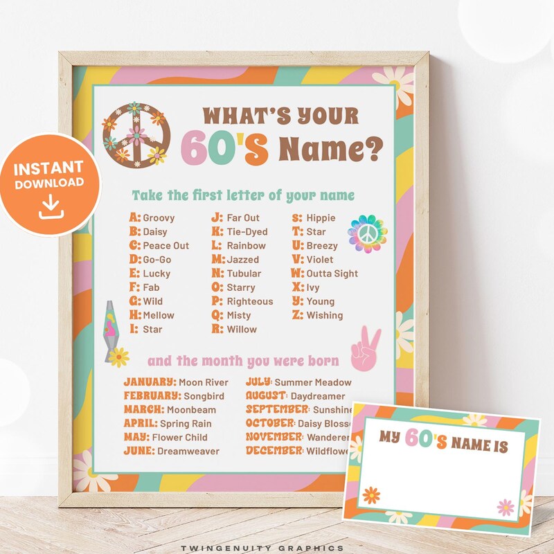 60s Theme Birthday Svg - Etsy