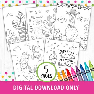 Llama Coloring Pages, Fiesta Llama Printables, Llama Games, Llama ...