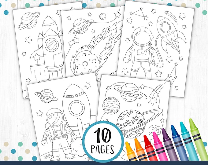 Outer Space 3- Coloring Pages (4) - Etsy Canada