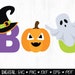Boo Halloween SVG Clipart, Cute Halloween Graphics, Witch, Pumpkin ...