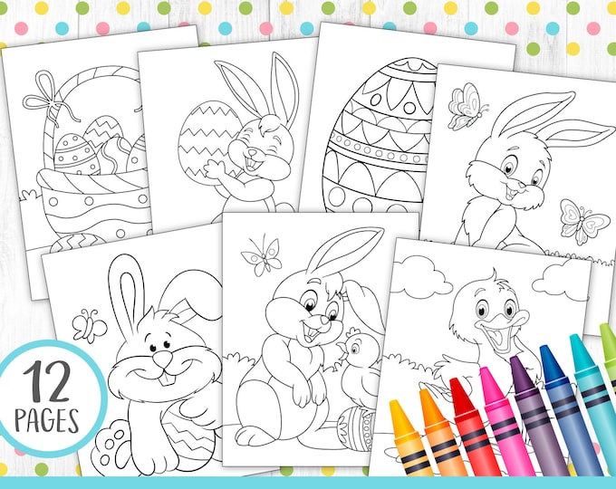 Easter Coloring Page Hand-illustrated Design Printable DIY - Etsy
