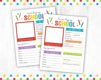First Day of School Interview, Back to School Printable, Worksheet ...
