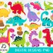 25 Dinosaur Clipart Cute Dinos Clipart Scrapbook printable | Etsy