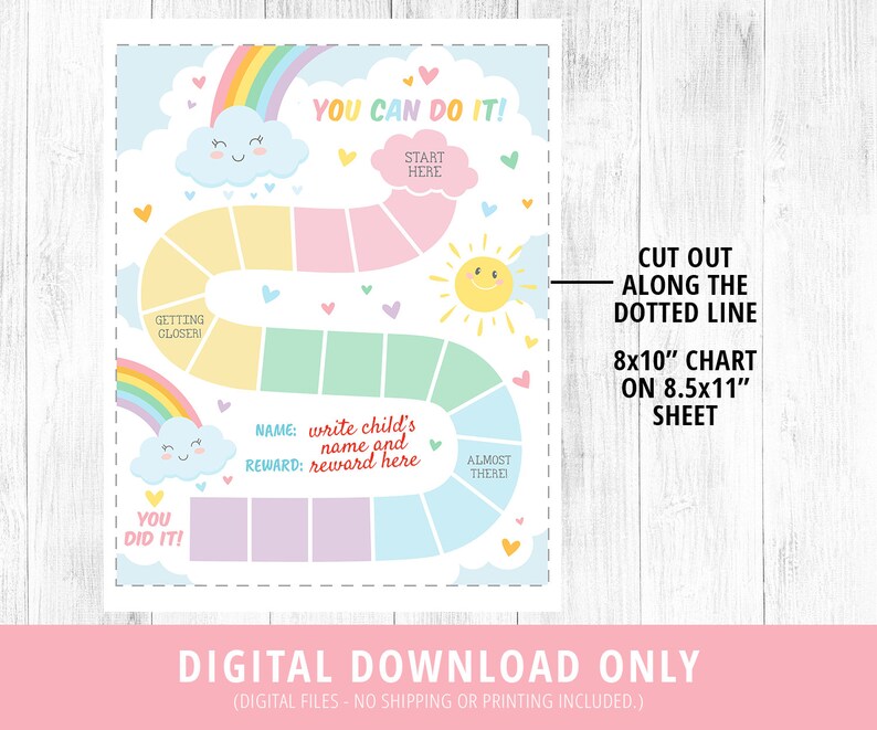 Printable Rainbow Reward Chart Rainbow Reward Chart Kids - Etsy