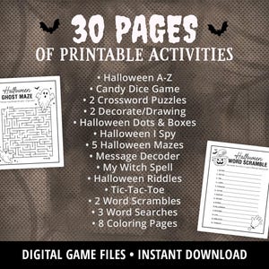 Printable Kids Halloween Activities, Halloween Party Games Kids ...
