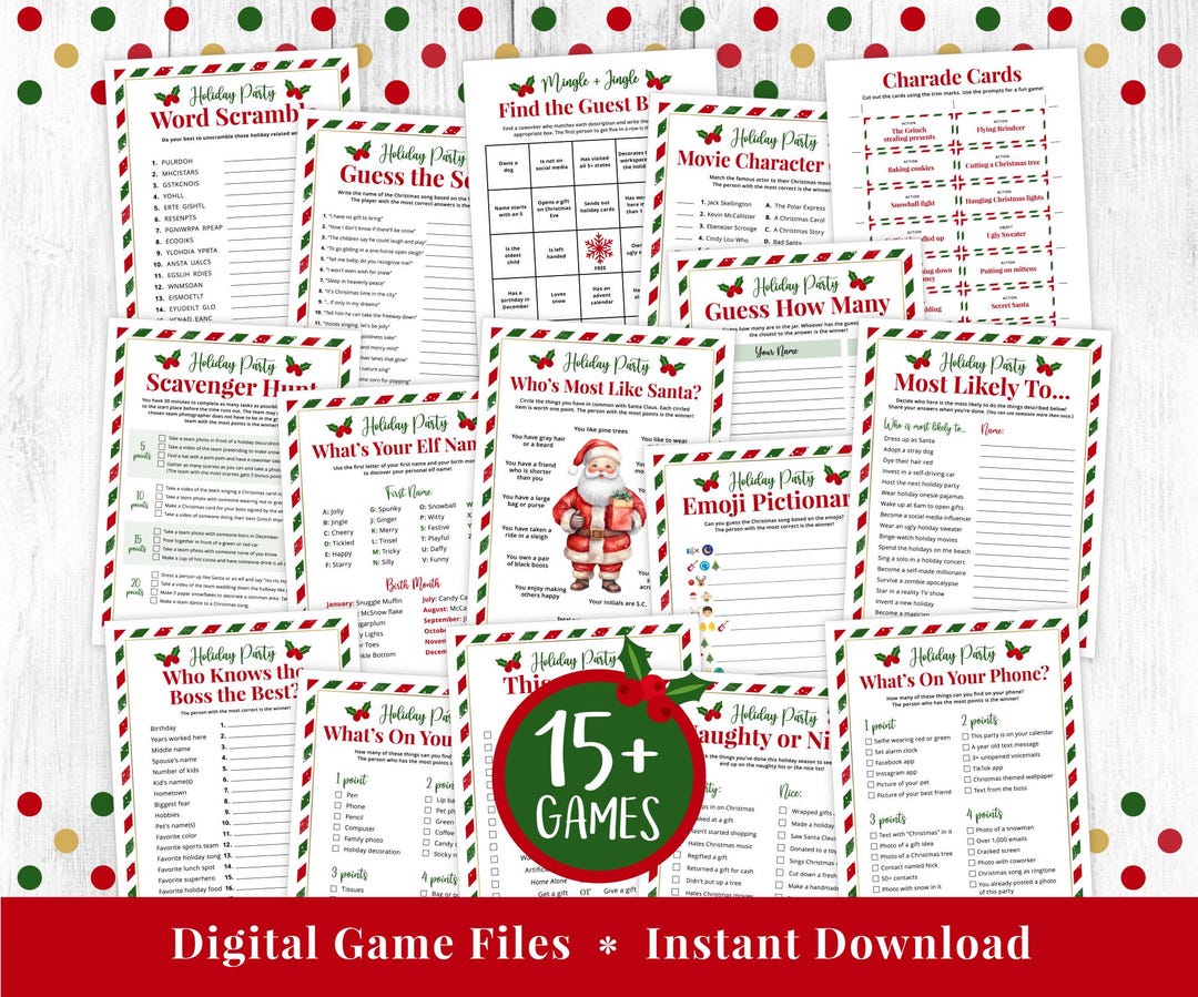 Holiday Office Christmas Game Bundle, Christmas Work Games, Bingo, Who ...