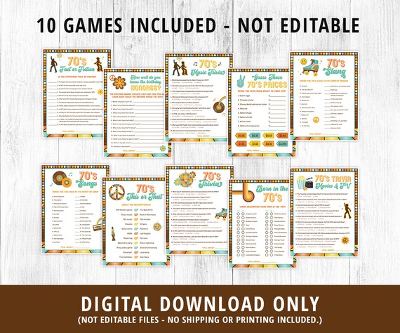 1970s Games Activities