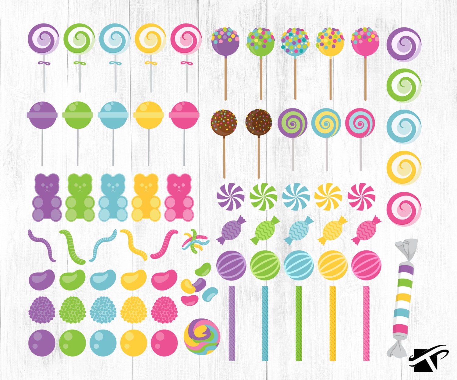 120 Candy Clipart and Patterns Candy Clipart Sweets - Etsy
