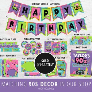 Back to the 90s Party Poster, 90s Party Signs, 90s Party Decorations ...