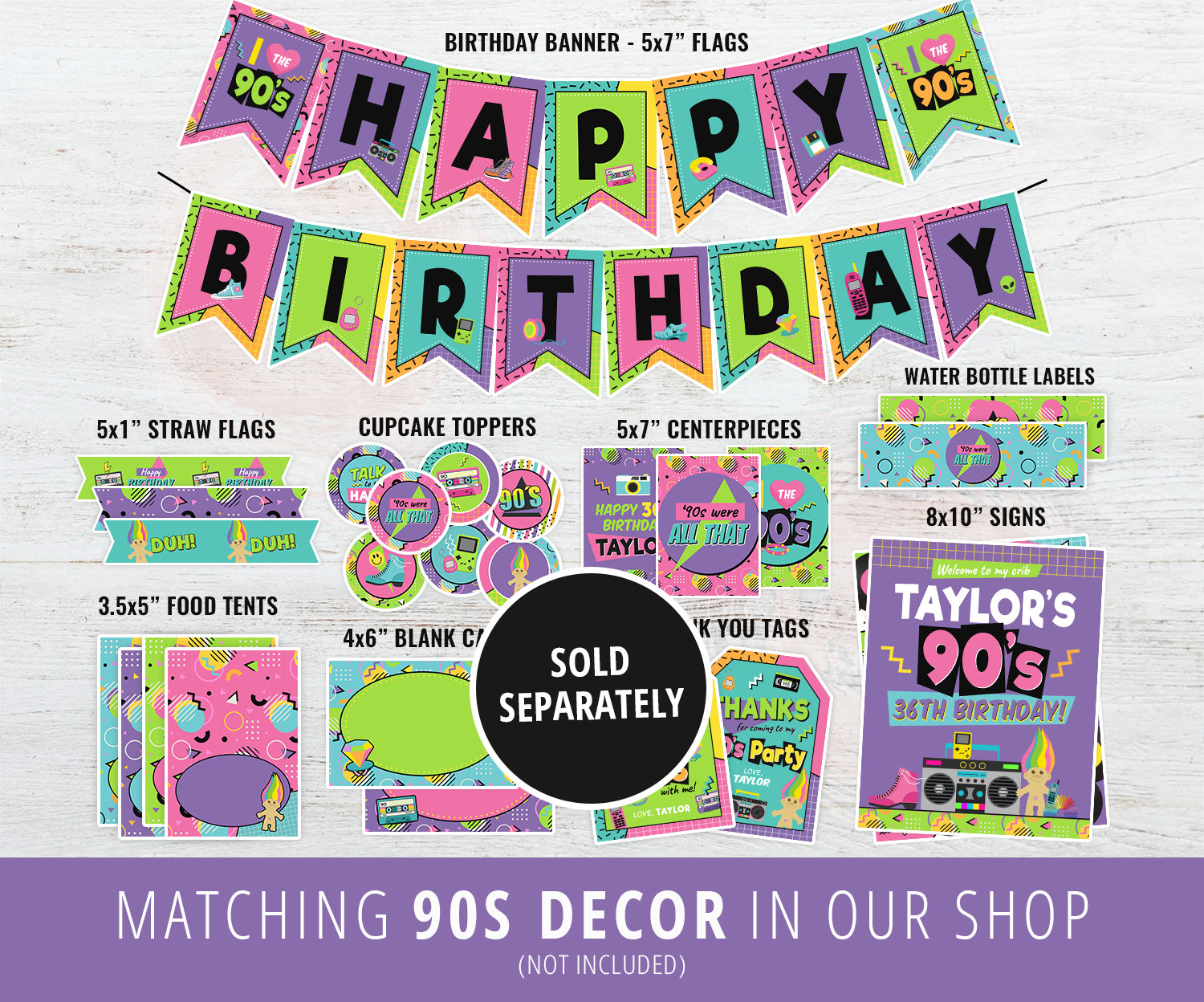 Back to the 90s Party Poster, 90s Party Signs, 90s Party Decorations ...