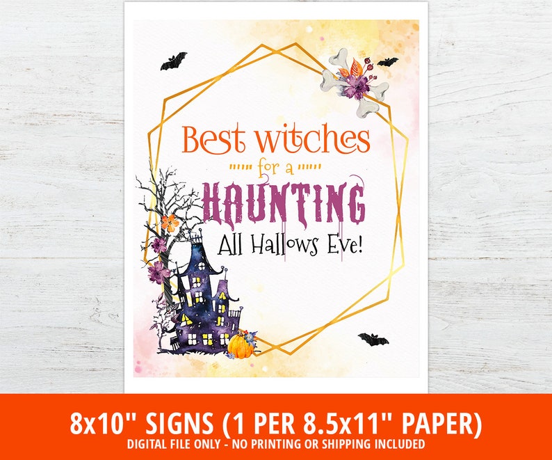 Halloween Party Signs Halloween Party Posters Watercolor - Etsy