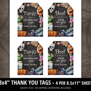 Halloween Tags, Printable Halloween Favor Tags, Halloween Favor Tags ...
