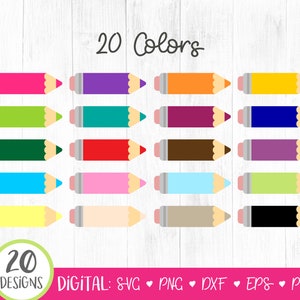 Pencil Clipart, Colored Pencils Clipart, School Supplies Clipart, Label ...
