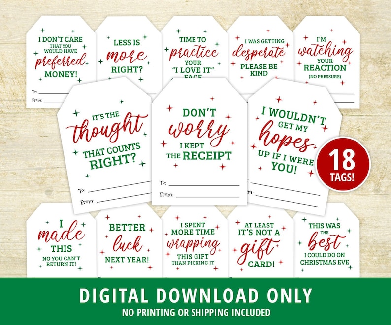 Christmas Gift Tags Funny Christmas Gift Tags Christmas Gift - Etsy