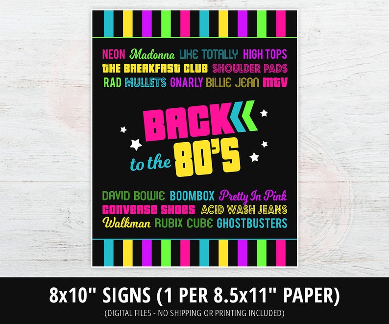 80s Party Signs 80s Birthday Signs 80s Party Decor 80s | Etsy