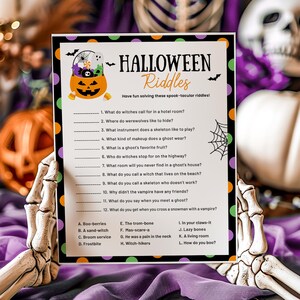 Halloween Riddles Game for Kids, Printable Halloween Games, Fun ...