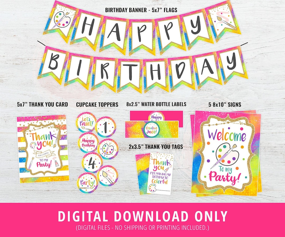 Art Party Decoration Paint Party Signs Art Party Banner Art Paint ...