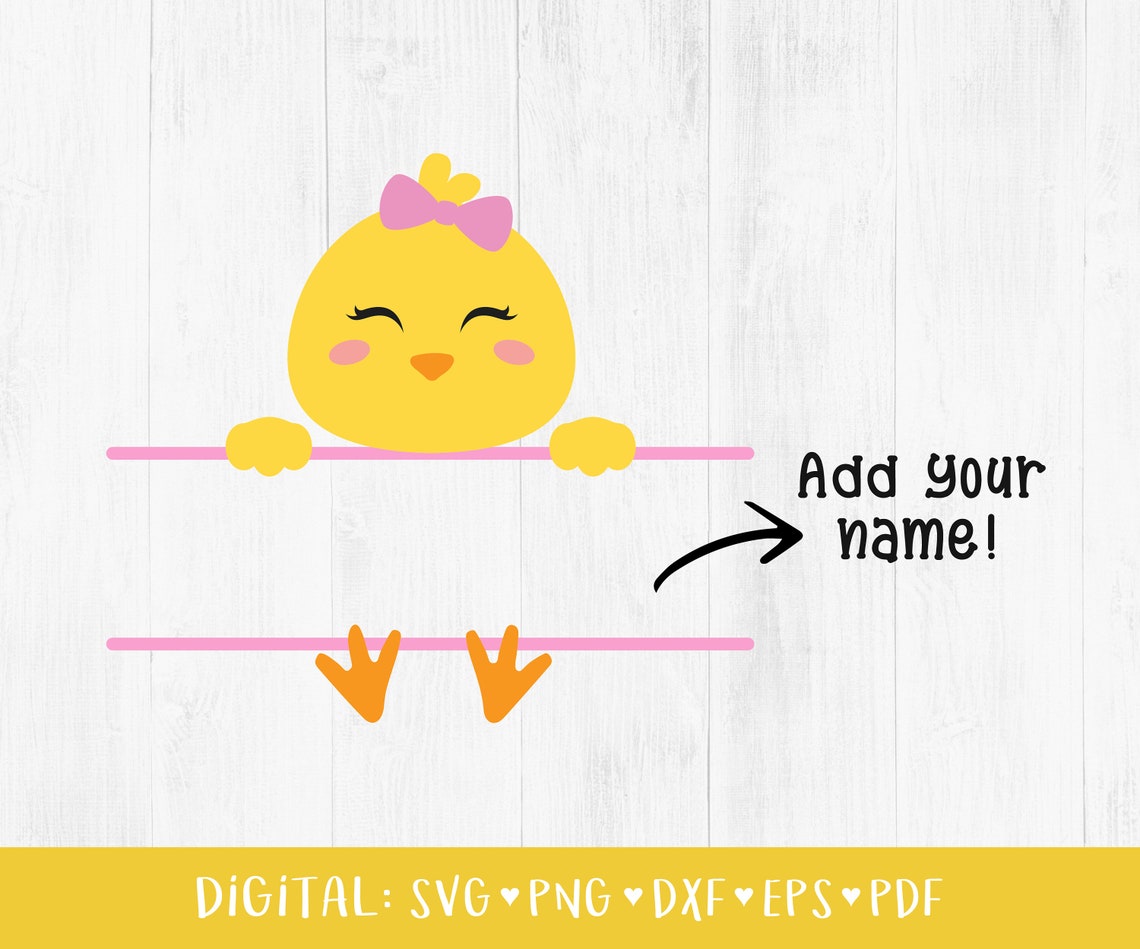 Chick Monogram Frame Svg Chick Name Frame SVG Chick Svg | Etsy