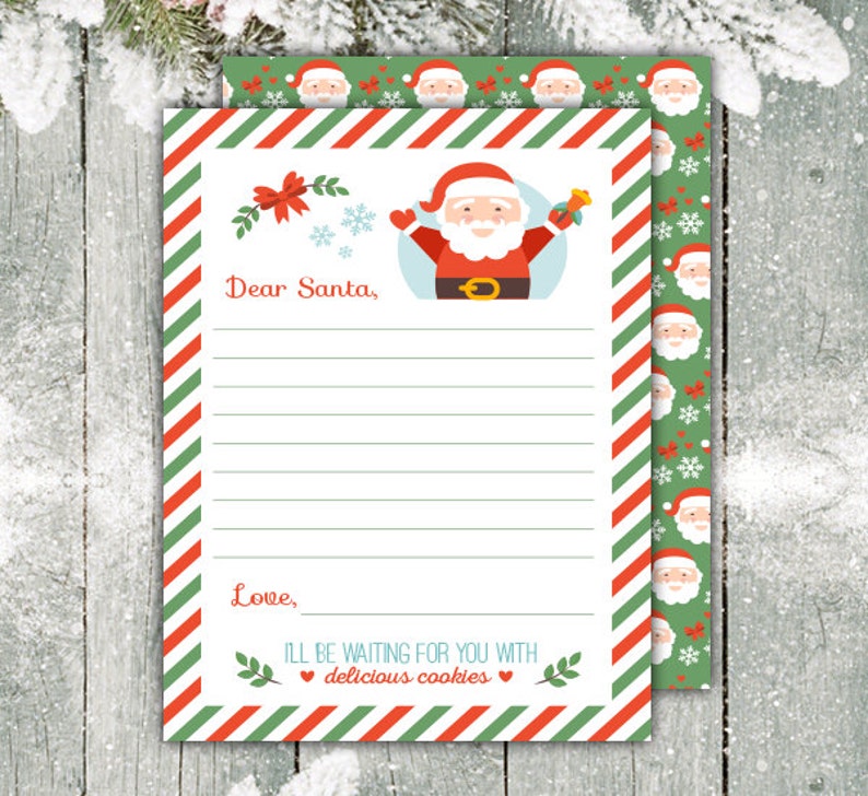 Dear Santa Letter, Christmas List, Christmas Paper, Christmas Wish List ...