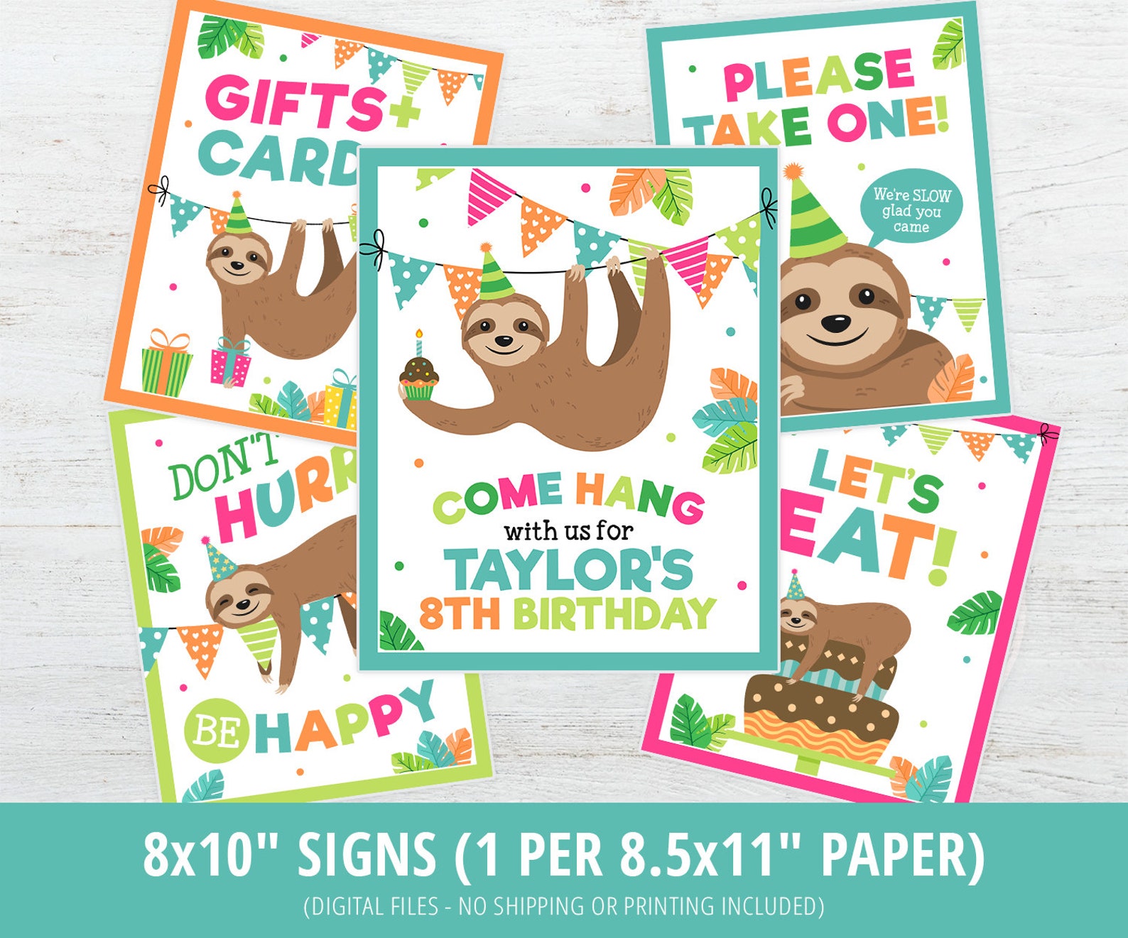 Sloth Birthday Decorations Sloth Party Package Sloth Theme | Etsy
