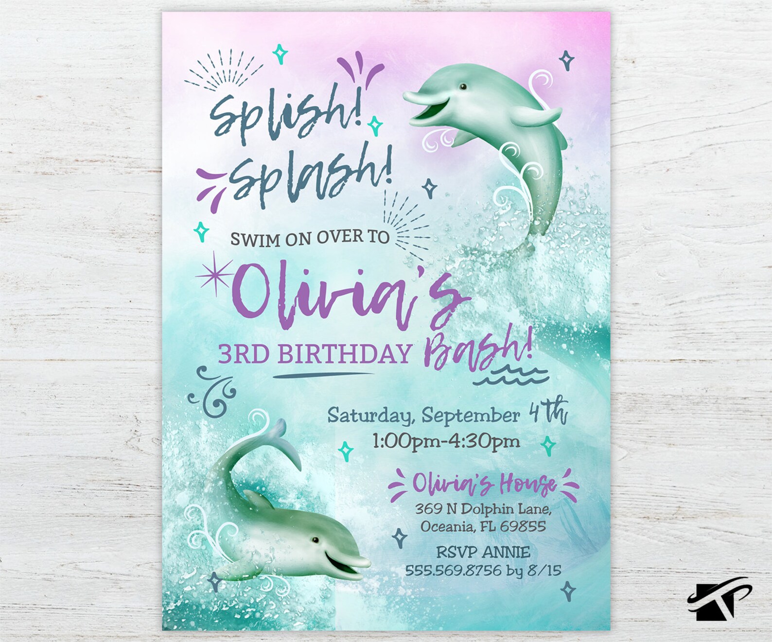 Dolphin Invitation Dolphin Birthday Invitation Dolphin - Etsy