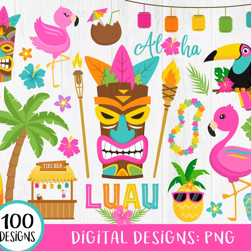 Luau Clipart - Etsy