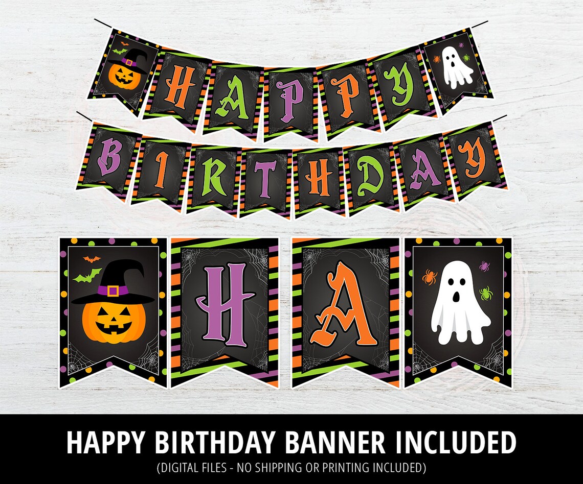 Halloween Banner, Happy Halloween Banner, Halloween Party Decorations ...