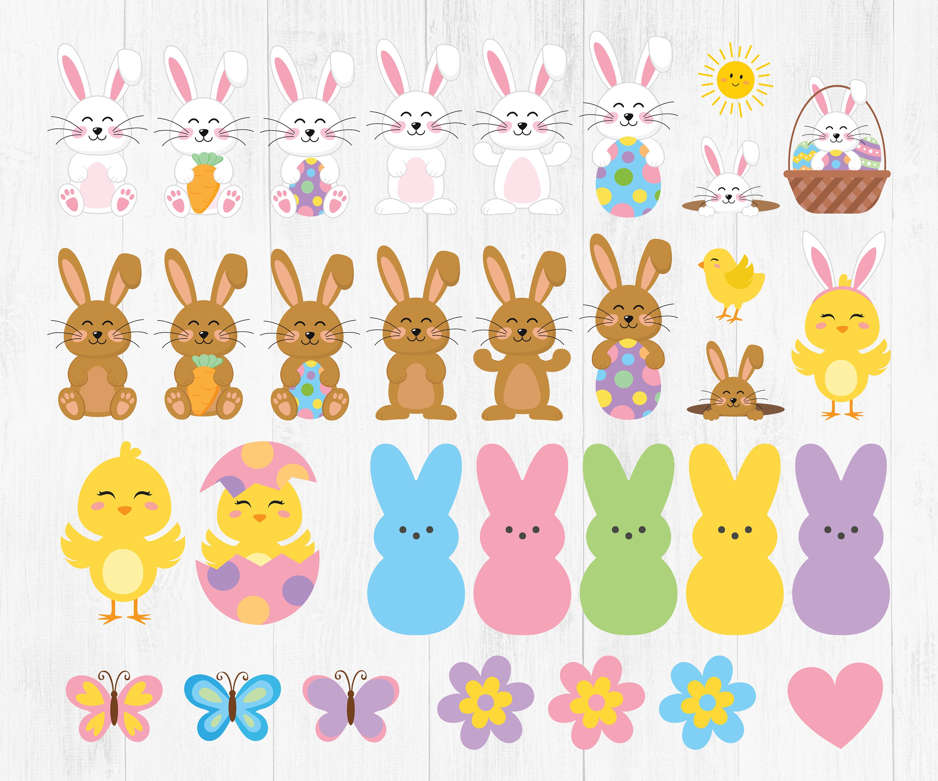 Easter Clipart Easter Clipart Bundle Bunny Clipart Easter - Etsy