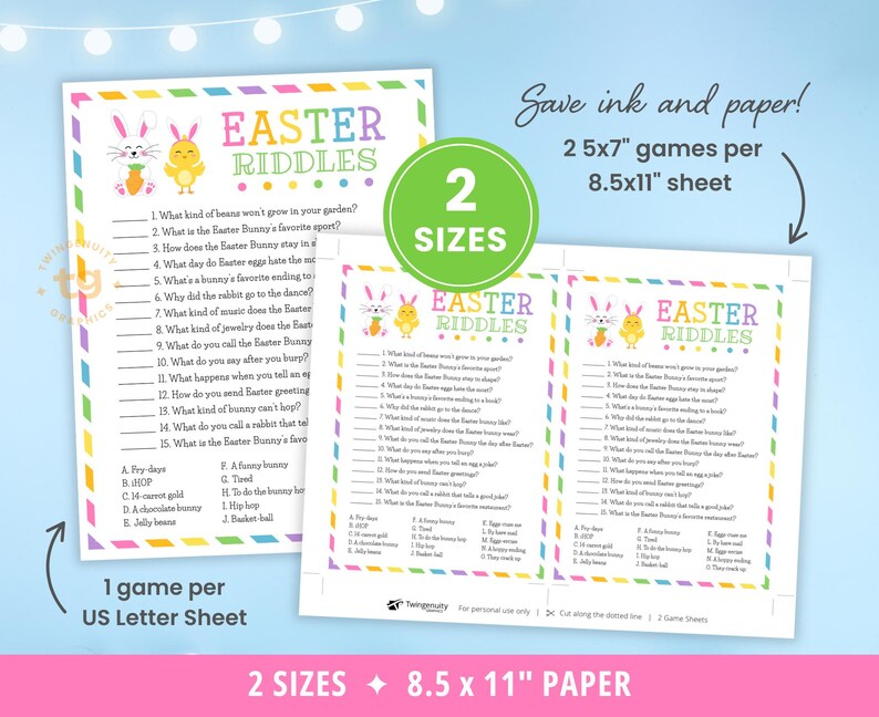 Easter Riddles Game, Printable Easter Game, Easter Activity, Easter ...