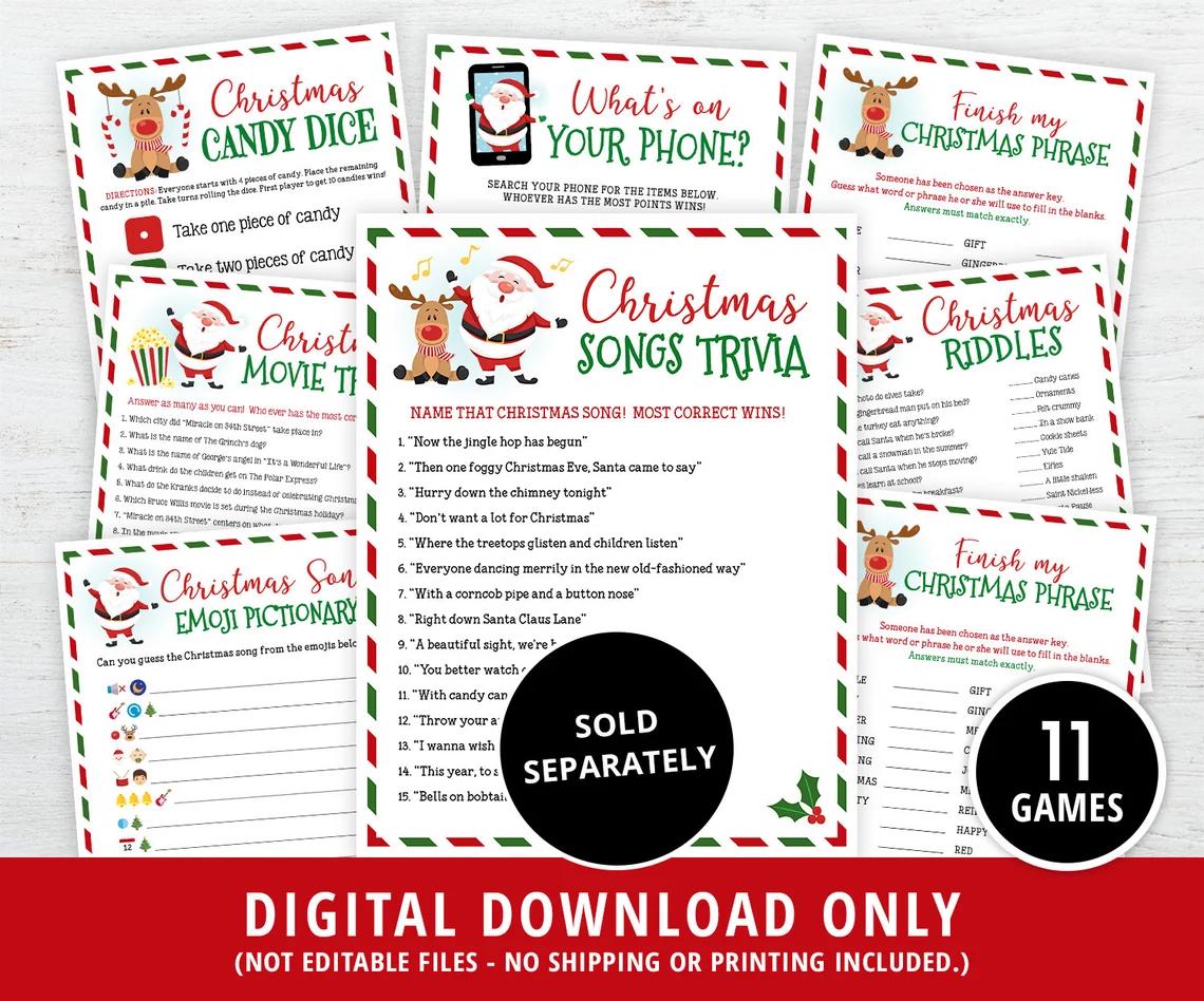 Christmas Riddles Game Printable, Christmas Party Game Kids, Christmas ...