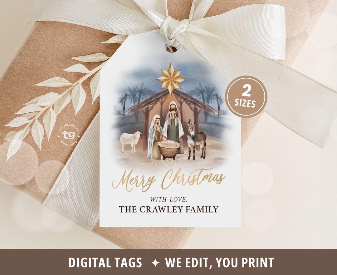 Christmas Nativity Gift Tag, Religious Christmas Gift Tags, Christmas ...