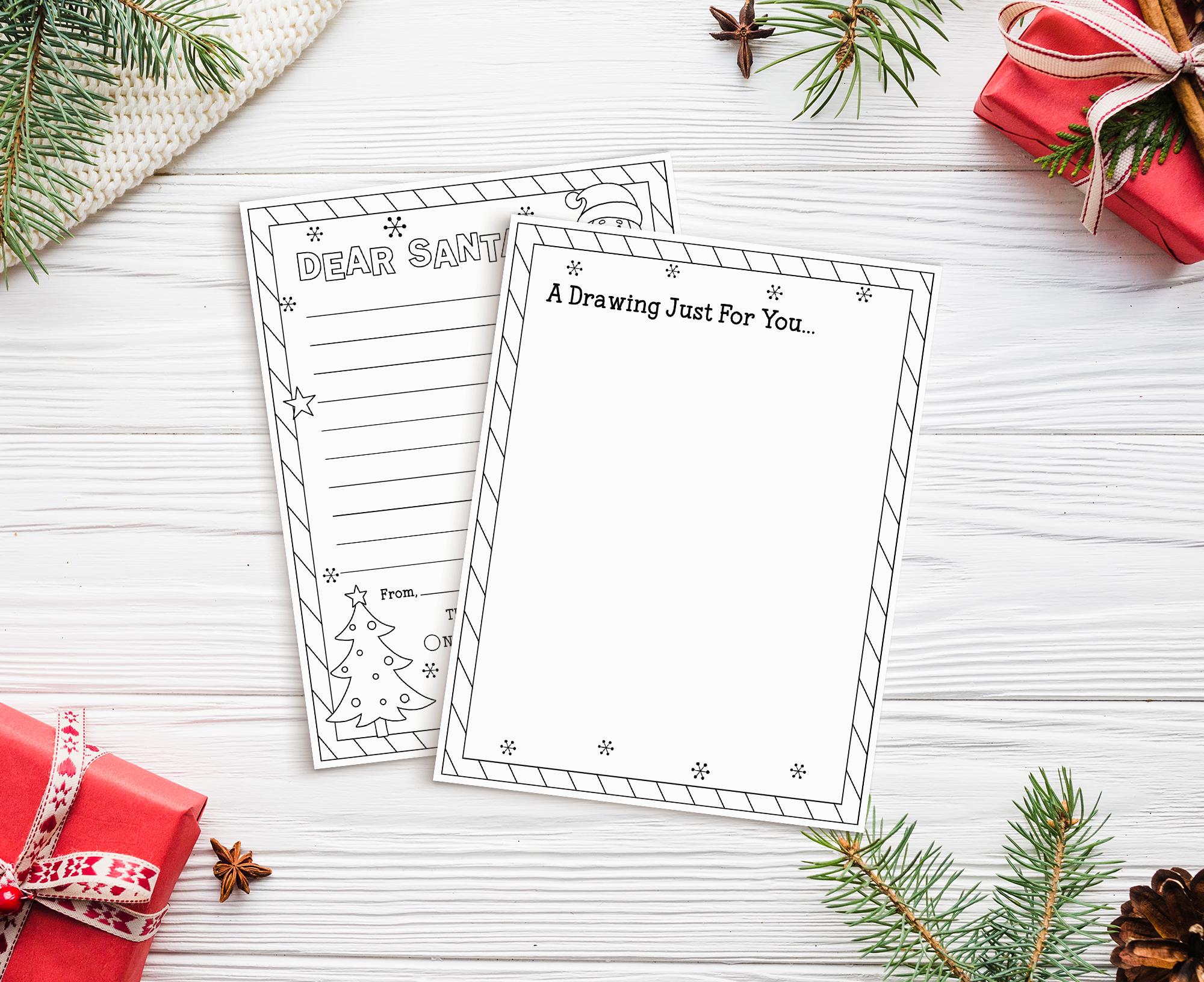 Letter to Santa Coloring Sheets Bundle, Printable Dear Santa Letter ...