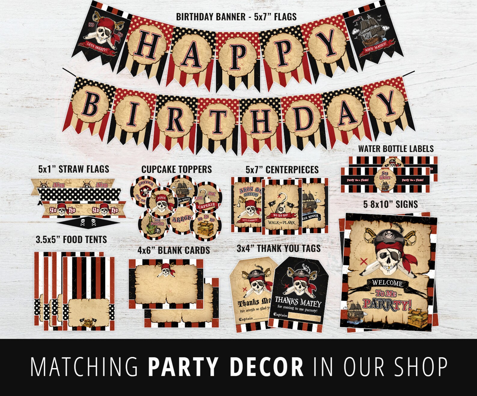 Pirate Party Signs Pirate Birthday Decor Pirate Decorations | Etsy