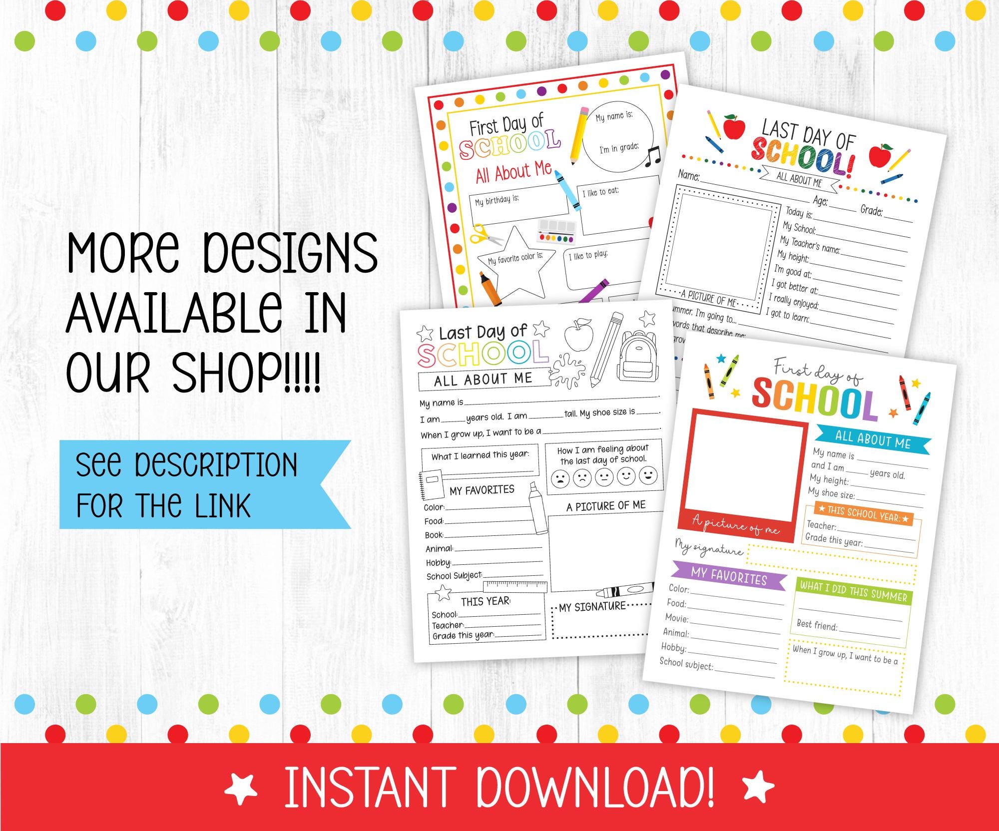 First Day of School Interview, Back to School Printable, Questionnaire ...