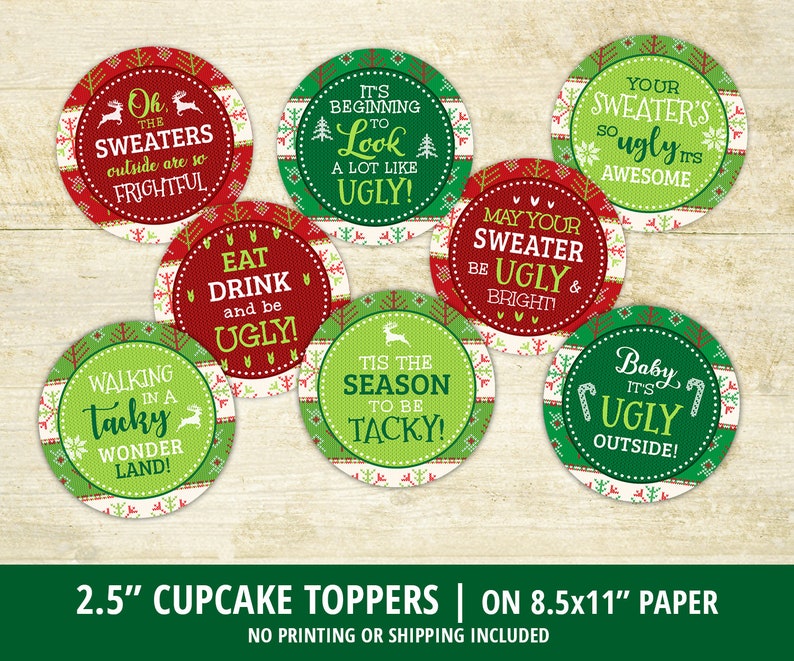 Ugly Sweater Party Decor Bundle Printable, Ugly Sweater Decorations ...