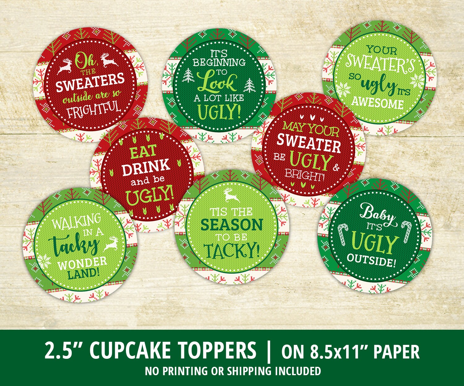 Ugly Sweater Party Decor Bundle Printable, Ugly Sweater Decorations ...