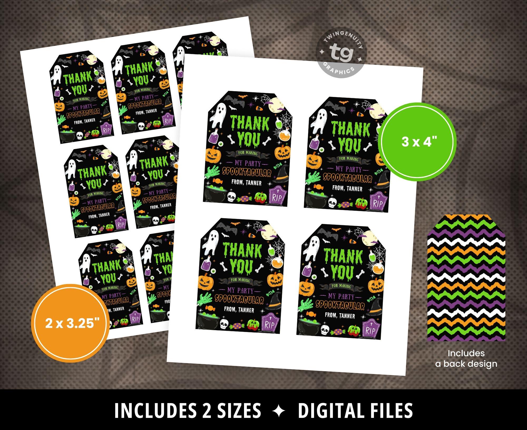 Halloween Favor Tag for Kids Printable Spooky Halloween Gift Tags Trick ...