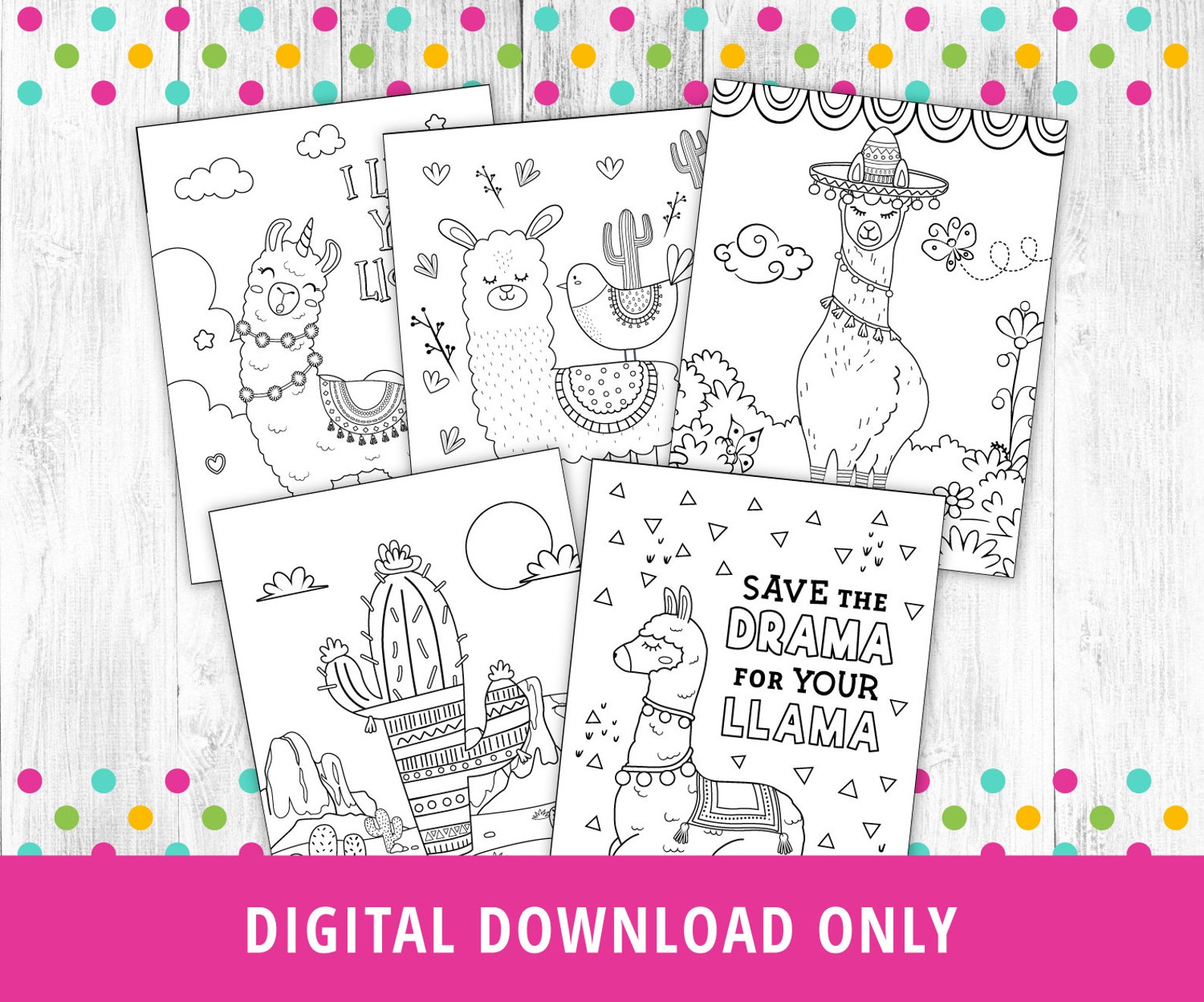 Llama Game Printable Bundle Llama Activity Pack for Kids - Etsy