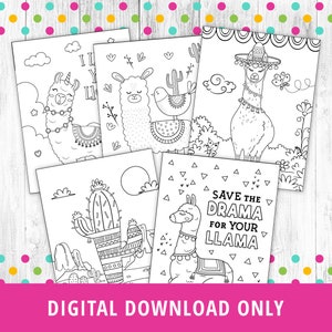 Llama Game Printable Bundle, Llama Activity Pack for Kids Birthday ...