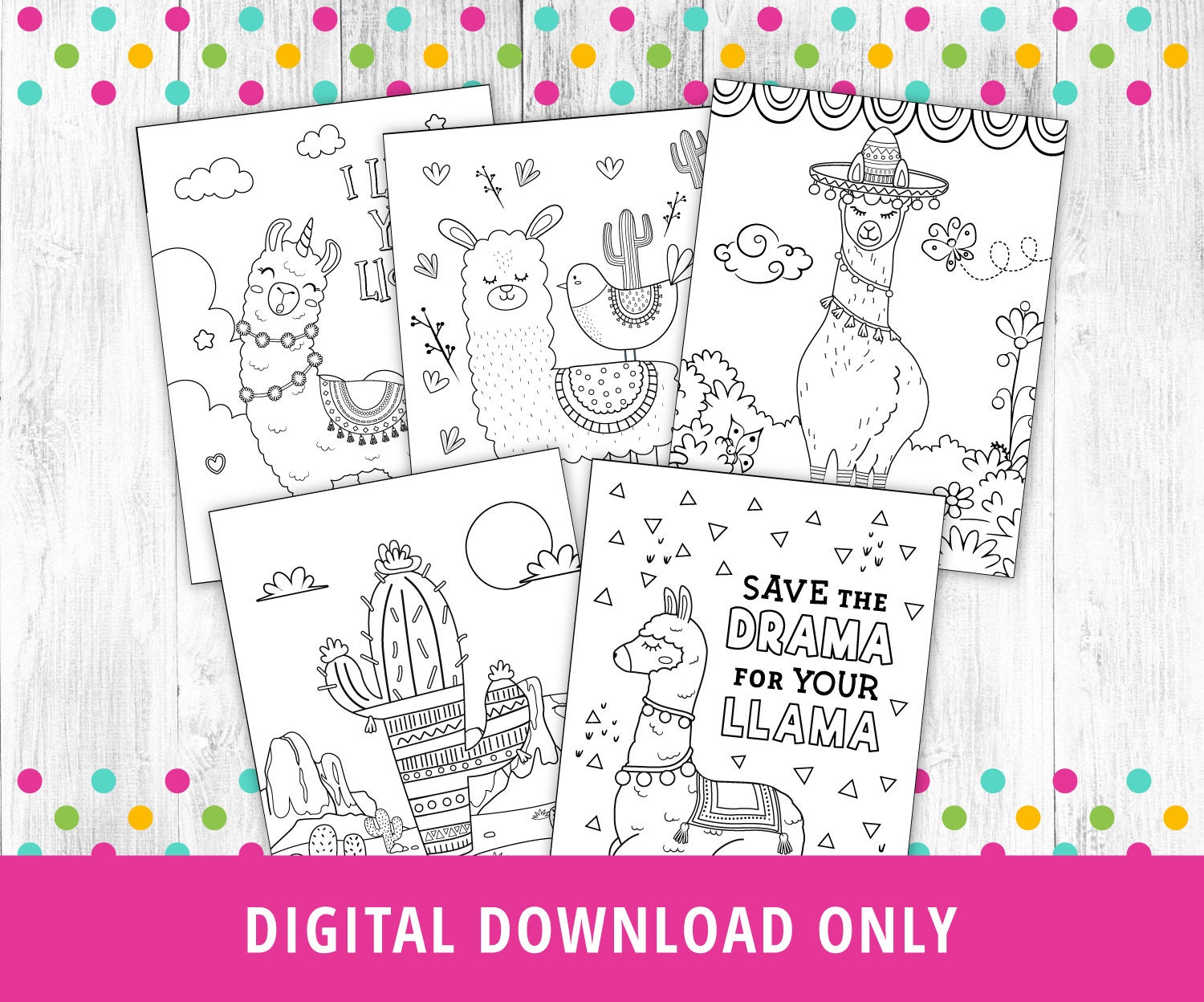 Llama Game Printable Bundle Llama Activity Pack for Kids - Etsy Canada