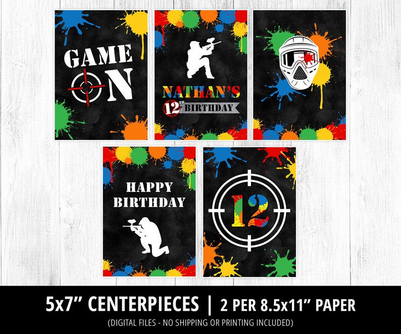 Paintball Party Decor, Paint Ball Theme Birthday Party Decorations ...
