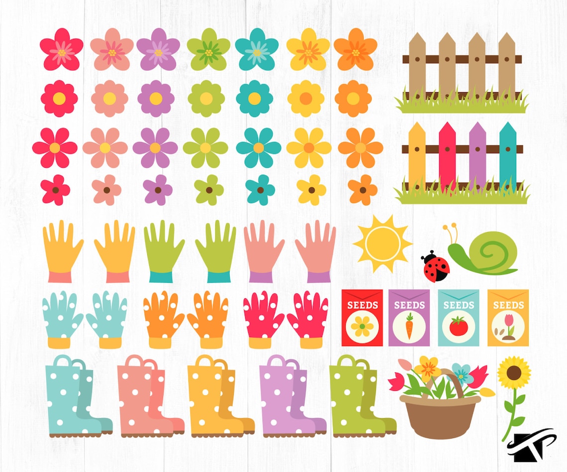 140 Garden Clipart Spring Clipart Bundle Gardening Clipart - Etsy España
