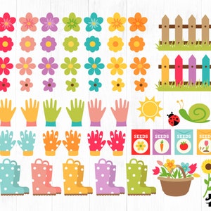 140 Garden Clipart, Spring Clipart Bundle, Gardening Clipart, Flower ...