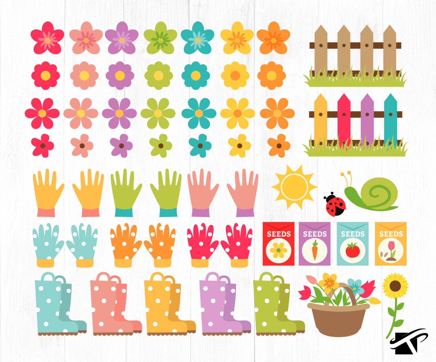 140 Garden Clipart Spring Clipart Bundle Gardening Clipart | Etsy