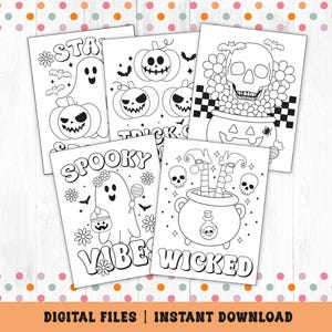 Retro Halloween Coloring Pages, Groovy Halloween Coloring Pages for ...