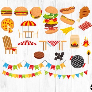 128 BACKYARD BBQ Clipart, BBQ Clipart, Barbeque Clipart, Picnic Clipart ...