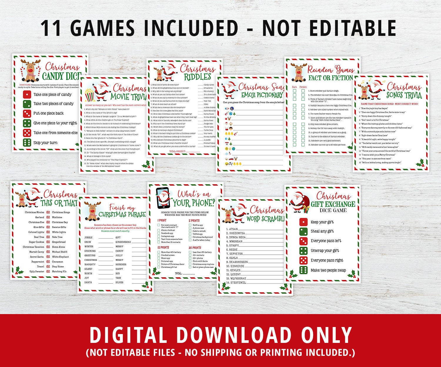 Christmas Games Bundle Printable Christmas Activities - Etsy
