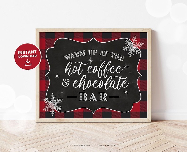 Hot Chocolate and Coffee Bar Sign, Hot Chocolate Bar Sign, Hot Coffee ...
