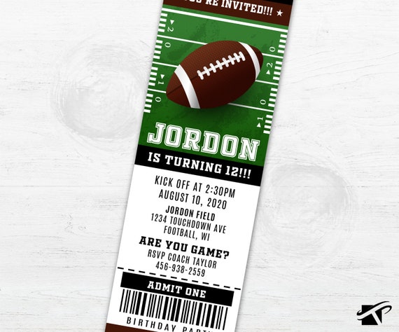 Football Ticket Invitations